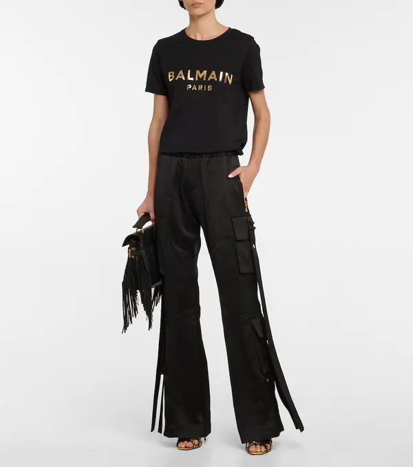 Balmain Satin Cargo Pants