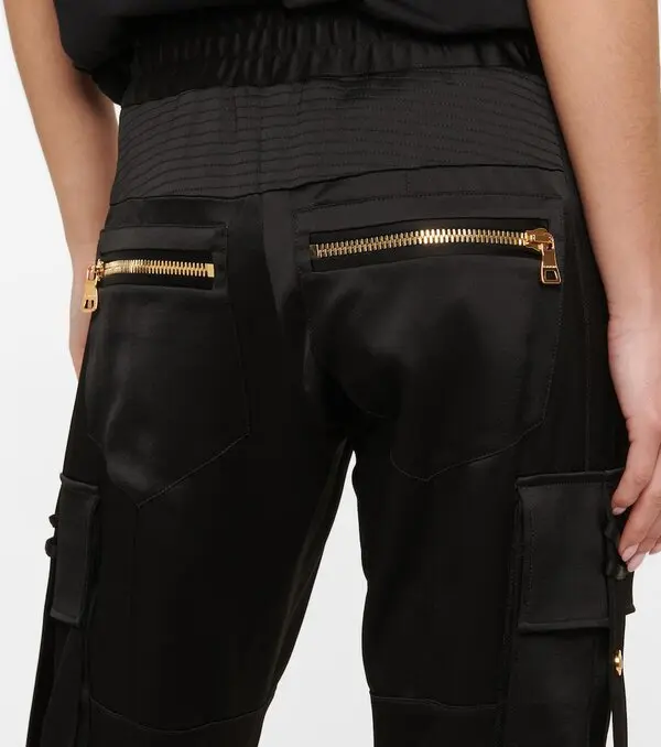 Balmain Satin Cargo Pants