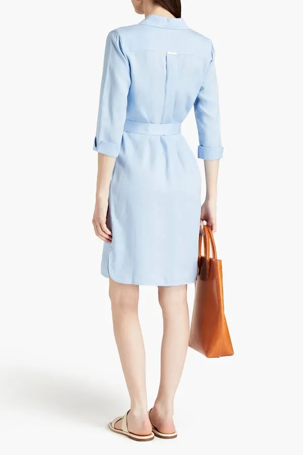 Heidi Klein Tencel Shirt Dress - Light Blue