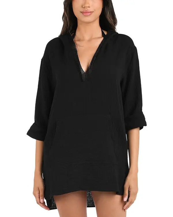 La Blanca Hooded Tunic Cover Up - Black