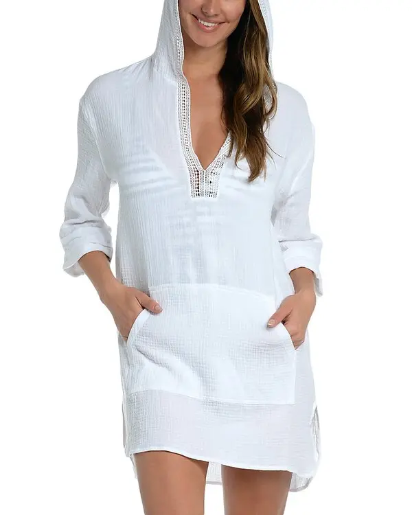 La Blanca Hooded Tunic Cover Up - White