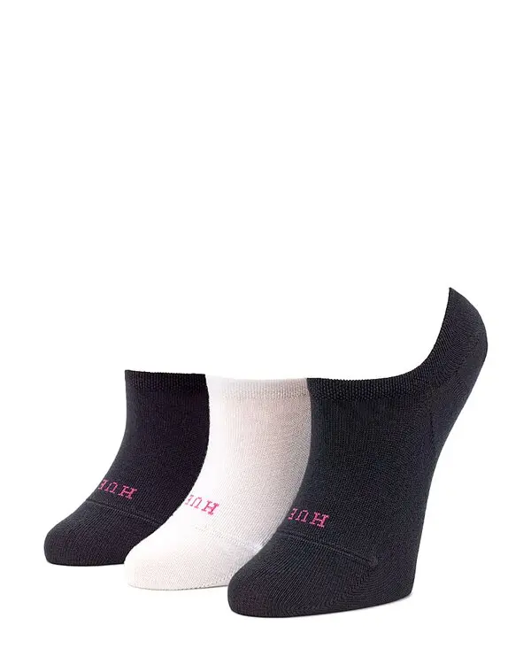 Hue Liner Sneaker Socks Set Of 3 - Black/white