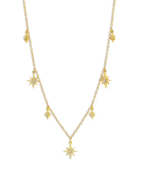 GRAZIELA 14k Yellow Diamond Starburst Dangle Necklace - Gold