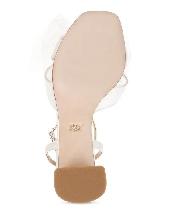 Badgley Mischka Tess Tulle Bow Block Heel Sandals