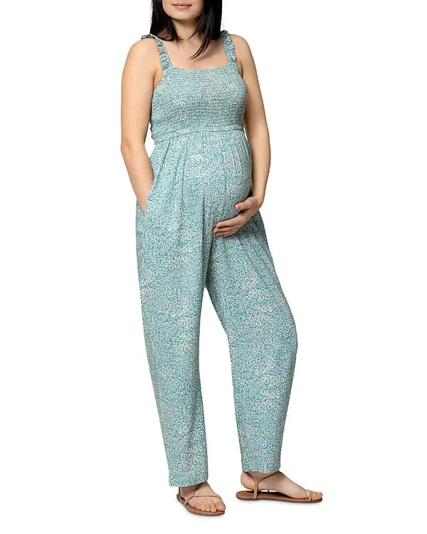 NOM MATERNITY Marais Maternity Jumpsuit - Flower Print