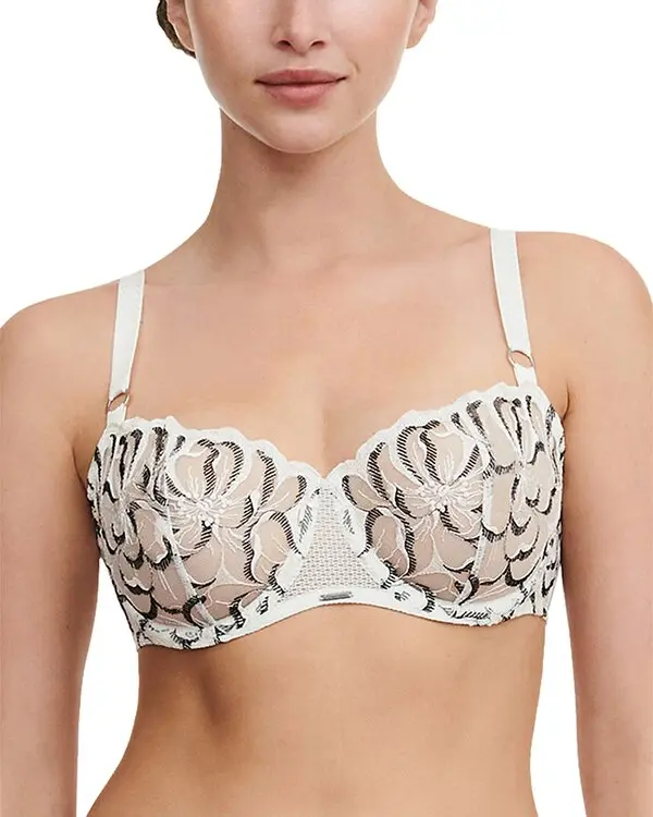 Chantelle Fleur Demi Bra - Milk Black