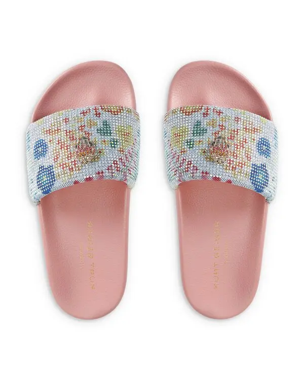 Kurt Geiger Meena Eagle Slide Sandals - Light/pastel