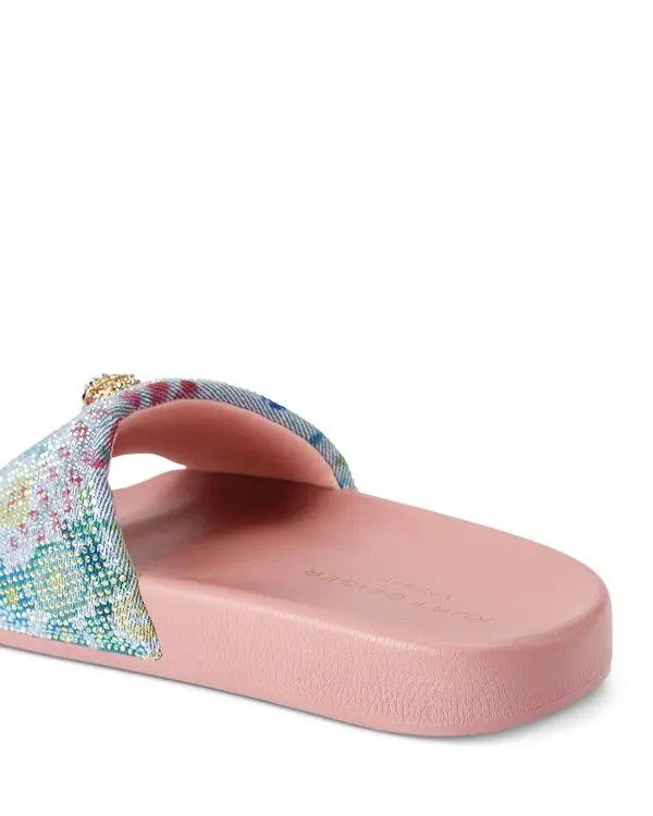 Kurt Geiger Meena Eagle Slide Sandals - Light/pastel