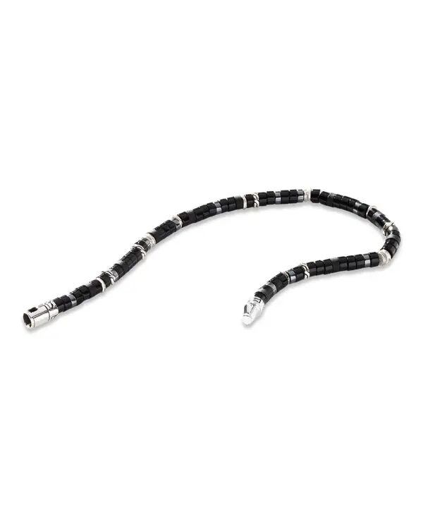 John Hardy Sterling Silver Classic Chain Onyx And Hematite Heishi Bracelet - Black