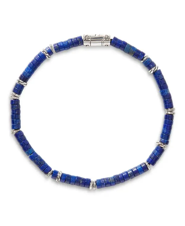 John Hardy Sterling Lapis Lazuli Bead Bracelet - Blue