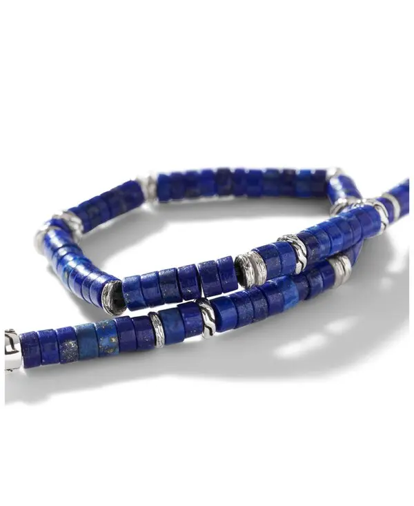 John Hardy Sterling Lapis Lazuli Bead Bracelet - Blue