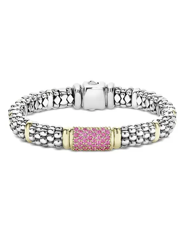 Lagos 18k Yellow Gold & Sterling Silver Link Bracelet - Pink/silver