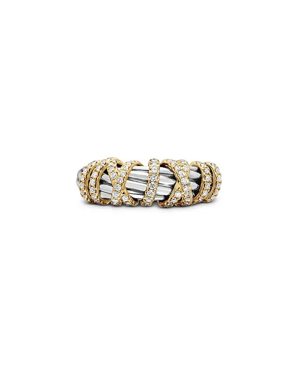 David Yurman Helena Diamond Ring In 18k Gold - White/silver