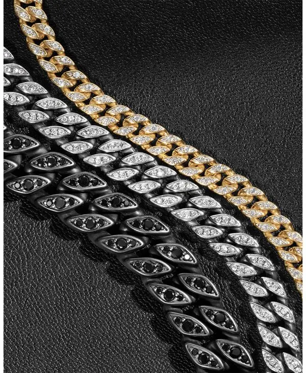 David Yurman Sterling Curb Chain Bracelet With Diamonds