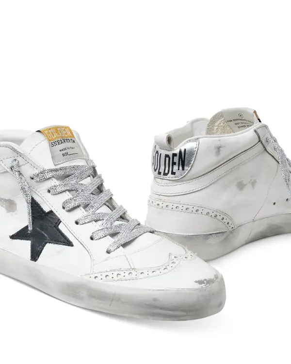 GOLDEN GOOSE Mid Star Mid Top Sneakers - White/black