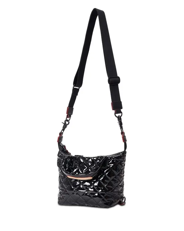 Mz Wallace Micro Sutton Bag - Black Lacquer/matte Black