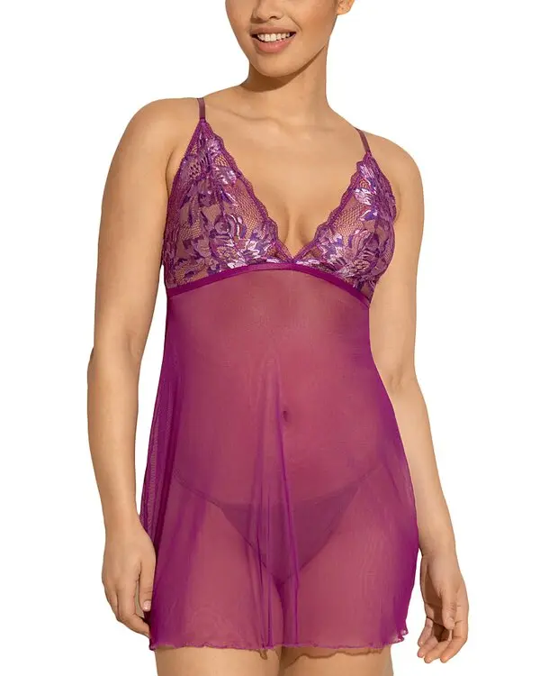 Cosabella Paradiso Floral Lace Chemise - Swiss Beet