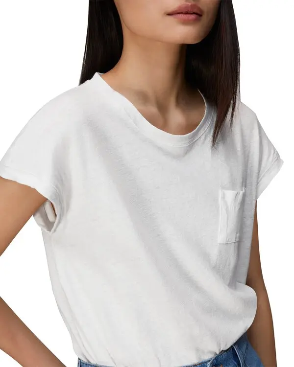 Whistles Ember Linen Blend Pocket Tee