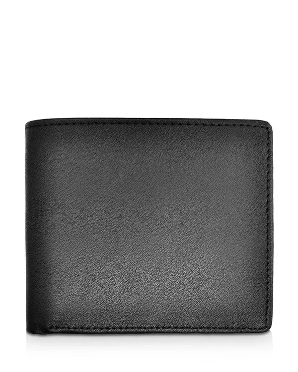 ROYCE NEW YORK Leather Rfid-blocking Id Flap Bifold Wallet - Black