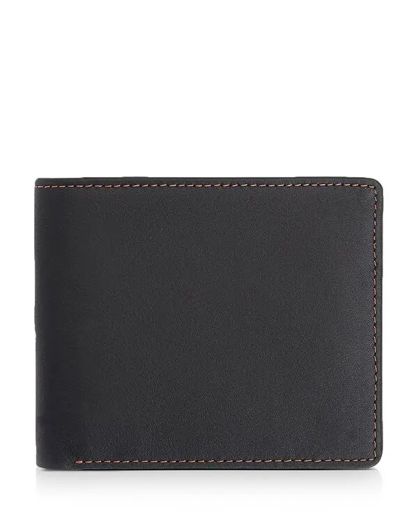 ROYCE NEW YORK Leather Rfid-blocking Id Flap Bifold Wallet - Black/tan