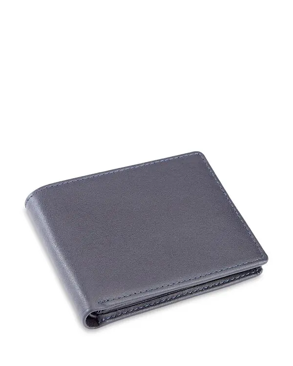 ROYCE NEW YORK Leather Rfid-blocking Id Flap Bifold Wallet - Blue
