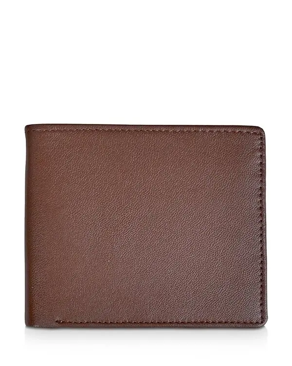 ROYCE NEW YORK Leather Rfid-blocking Id Flap Bifold Wallet - Brown