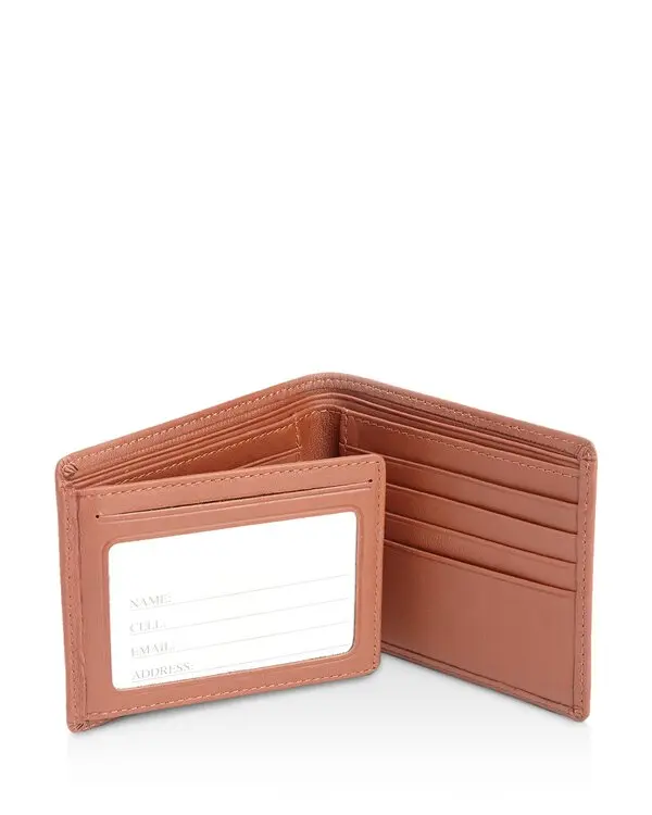 ROYCE NEW YORK Rfid-blocking Id Flap Bifold Wallet - Tan