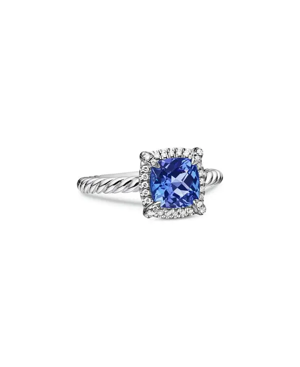 David Yurman 18k White Gold Tanzanite And Diamond Ring