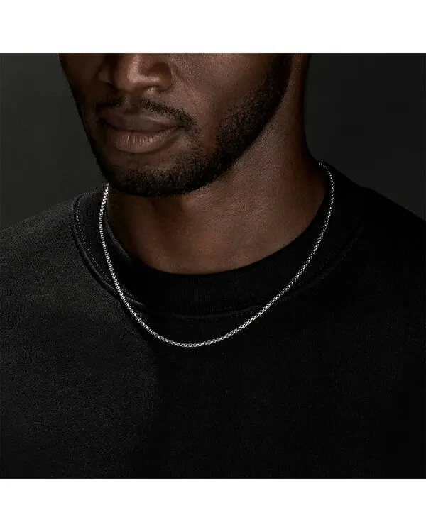 David Yurman Titanium And Stainless Steel Chain Necklace - Silver