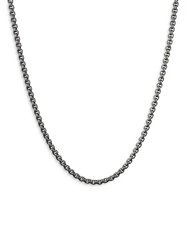 David Yurman Stainless Steel Small Box Chain Necklace - Silver