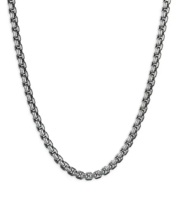 David Yurman Stainless Steel 4mm Box Chain - Silver