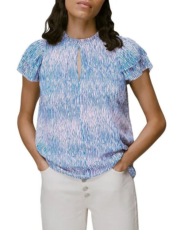 Whistles Woodland Animal Print Blouse