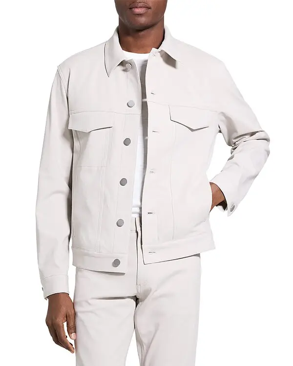 Theory River Jacket In Neoteric Twill - Silver Cloud