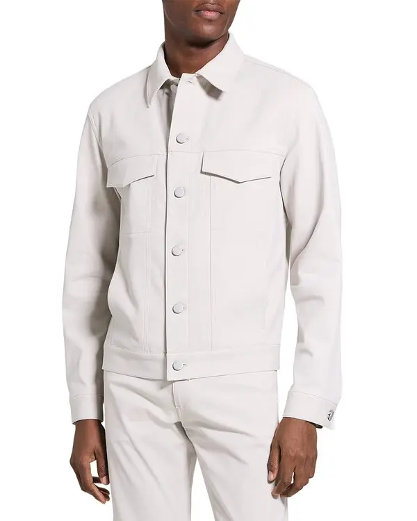 Theory River Jacket In Neoteric Twill - Silver Cloud