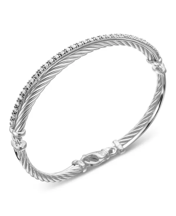 David Yurman Crossover Bracelet With Diamonds