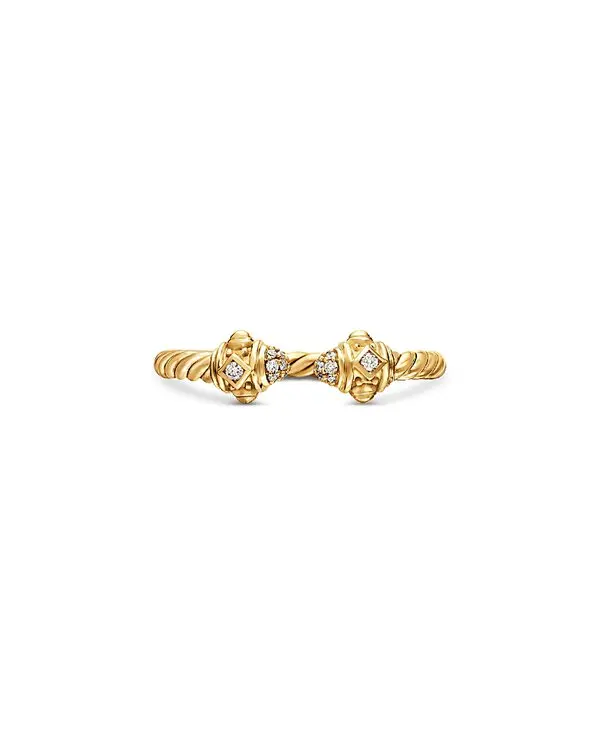 David Yurman 18k Yellow Gold Renaissance Ring With Diamonds - White/gold