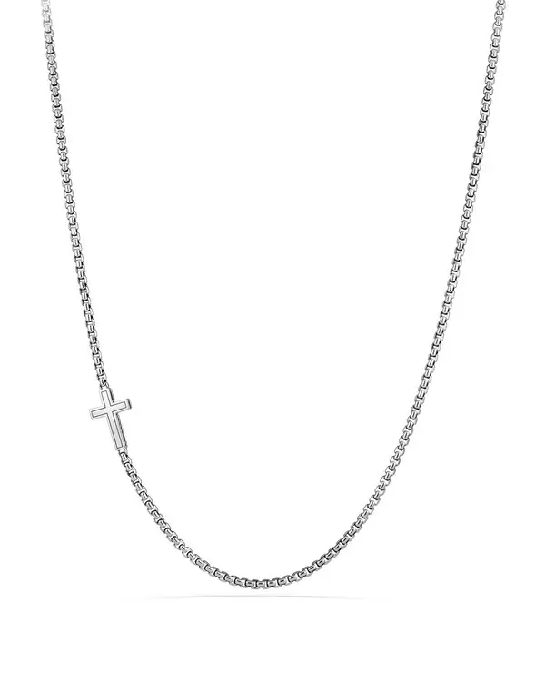 David Yurman Pave Cross Necklace - Black/silver