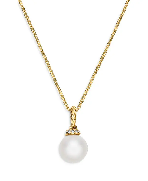 David Yurman Solari Pearl Pendant Necklace - White/gold