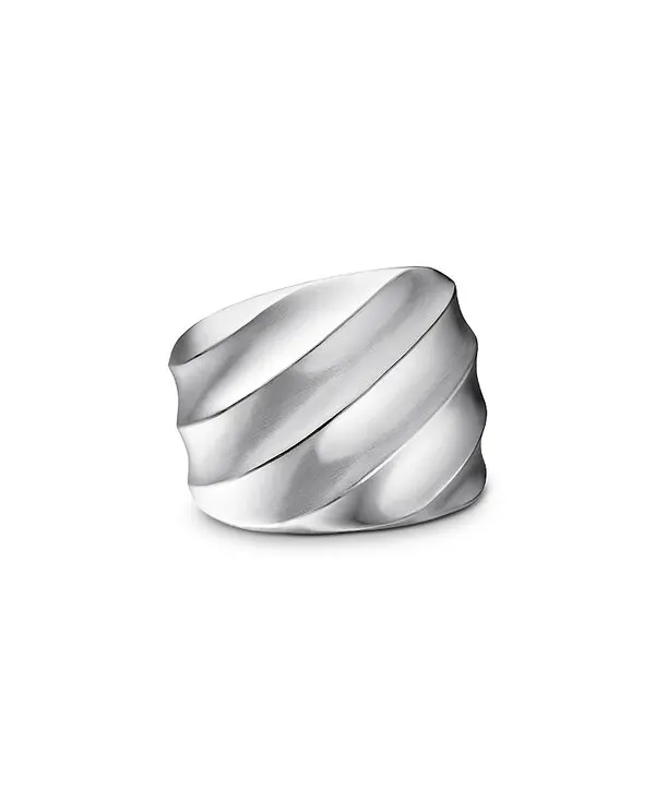 David Yurman Cable Edge Saddle Ring - Silver