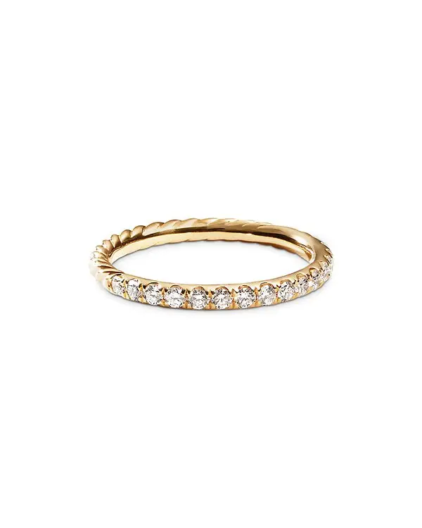 David Yurman 18k Yellow Cable Collectibles Diamond Band - Gold
