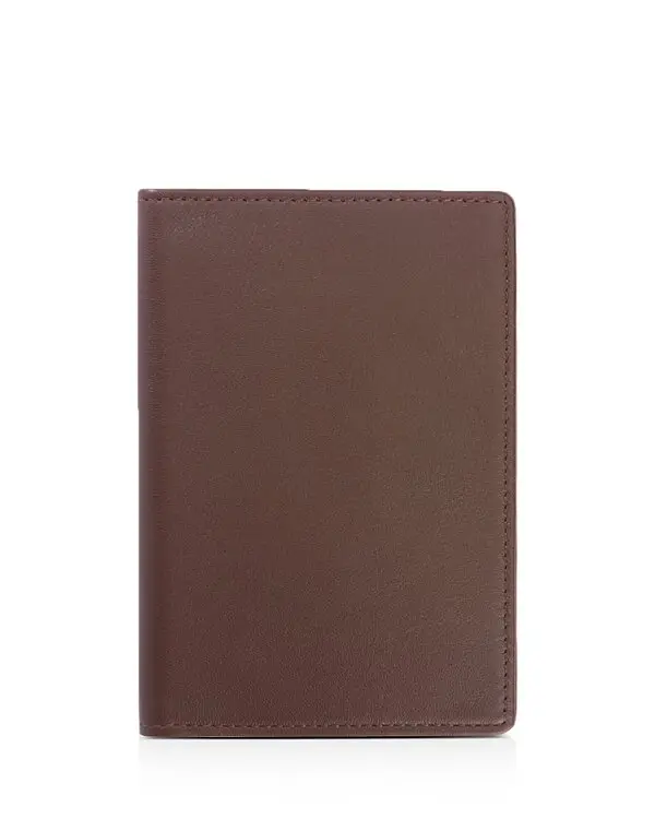ROYCE NEW YORK Leather Rfid-blocking Protective Passport Case - Brown
