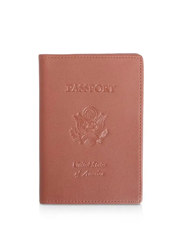 ROYCE NEW YORK Leather Rfid-blocking U. S. Passport Case - Tan