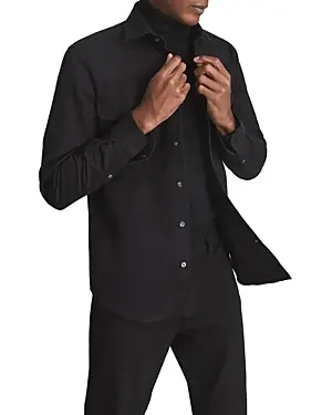 REISS Arlo Textured Canvas Overshirt