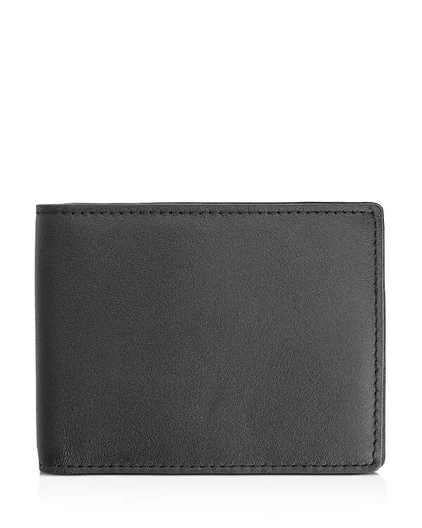 ROYCE NEW YORK Leather Rfid-blocking 100 Step Wallet - Black/black
