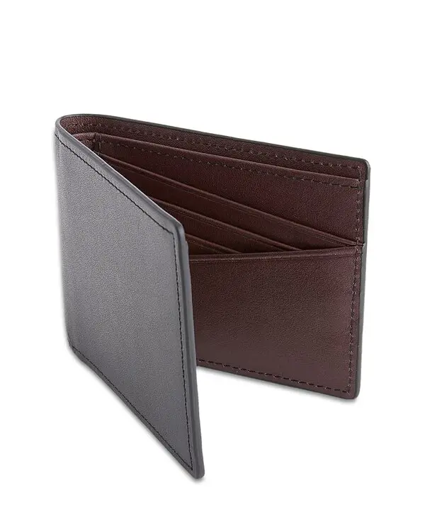 ROYCE NEW YORK Leather Rfid-blocking 100 Step Wallet - Black/burgundy