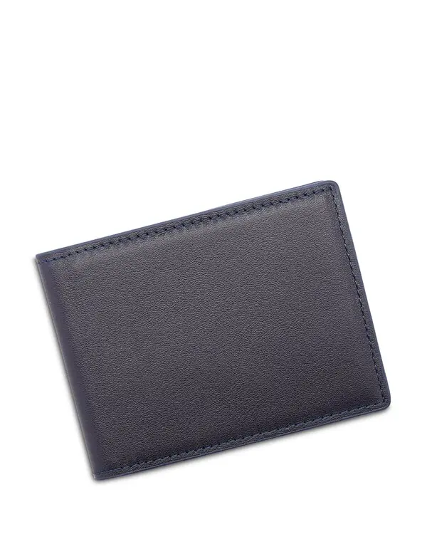 ROYCE NEW YORK Leather Rfid-blocking 100 Step Wallet - Blue/blue