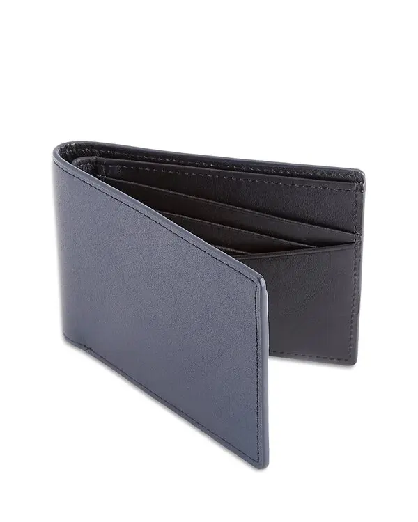 ROYCE NEW YORK Leather Rfid-blocking 100 Step Wallet - Navy Blue/black