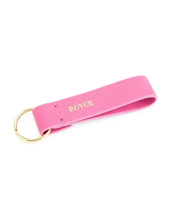 ROYCE NEW YORK Leather Loop Keychain - Pink