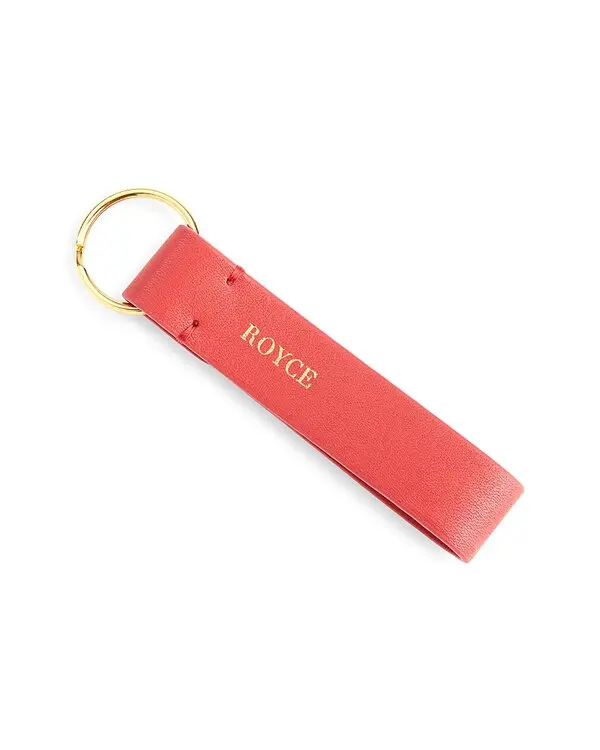 ROYCE NEW YORK Leather Loop Keychain - Red