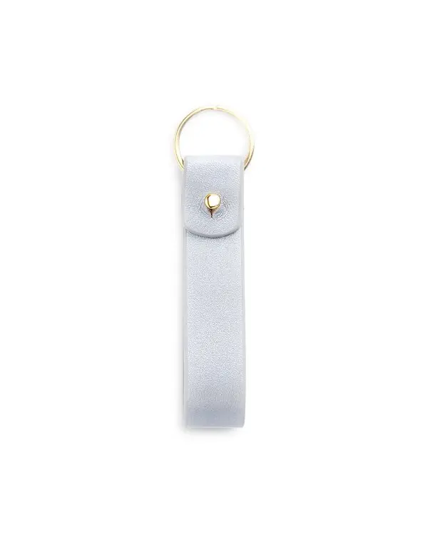 ROYCE NEW YORK Leather Loop Keychain - Silver